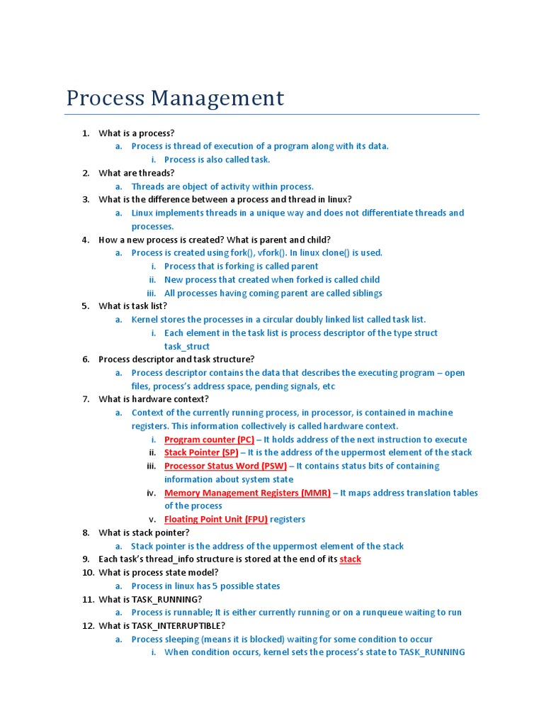 Linux Process Management | PDF | Thread (Computing) | Process (Computing) Linux Process Management | PDF | Thread (Computing) | Process (Computing)