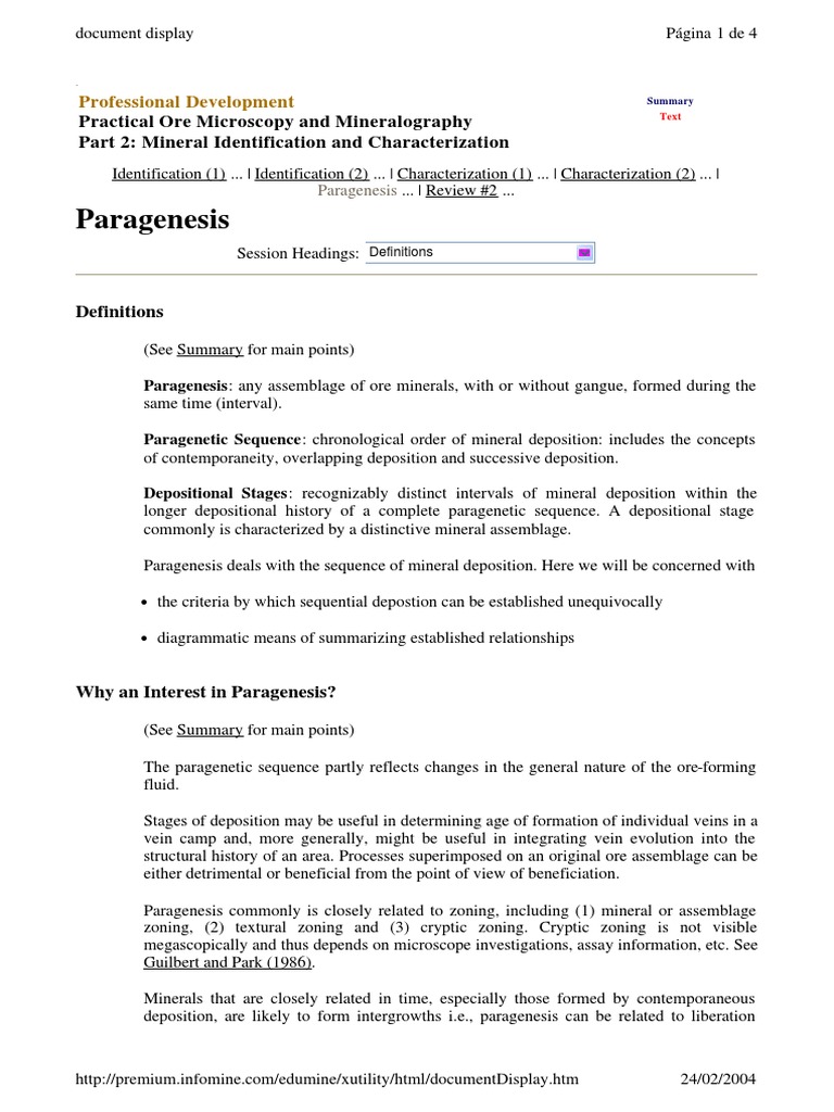 08-Mineral Characterization Paragenesis PDF | PDF | Minerals | Chemistry