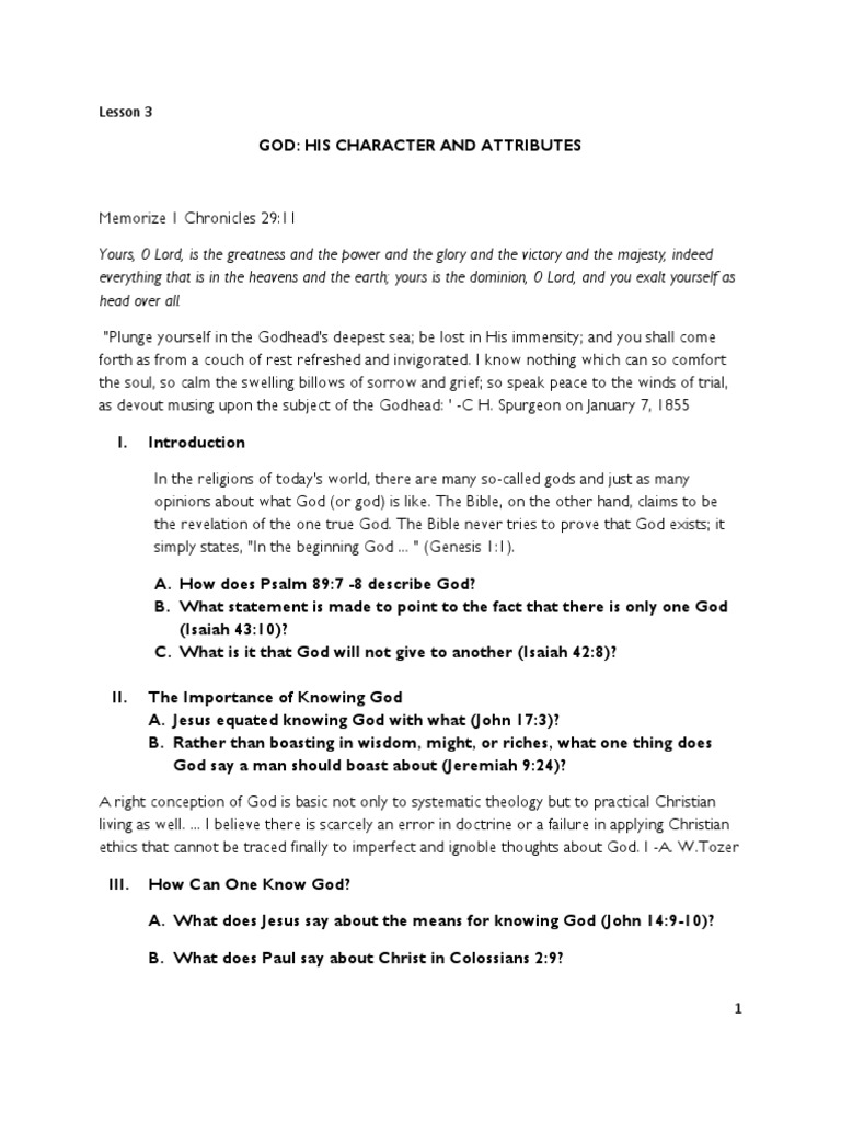 Understanding God's Attributes | PDF | Omnipotence | Righteousness