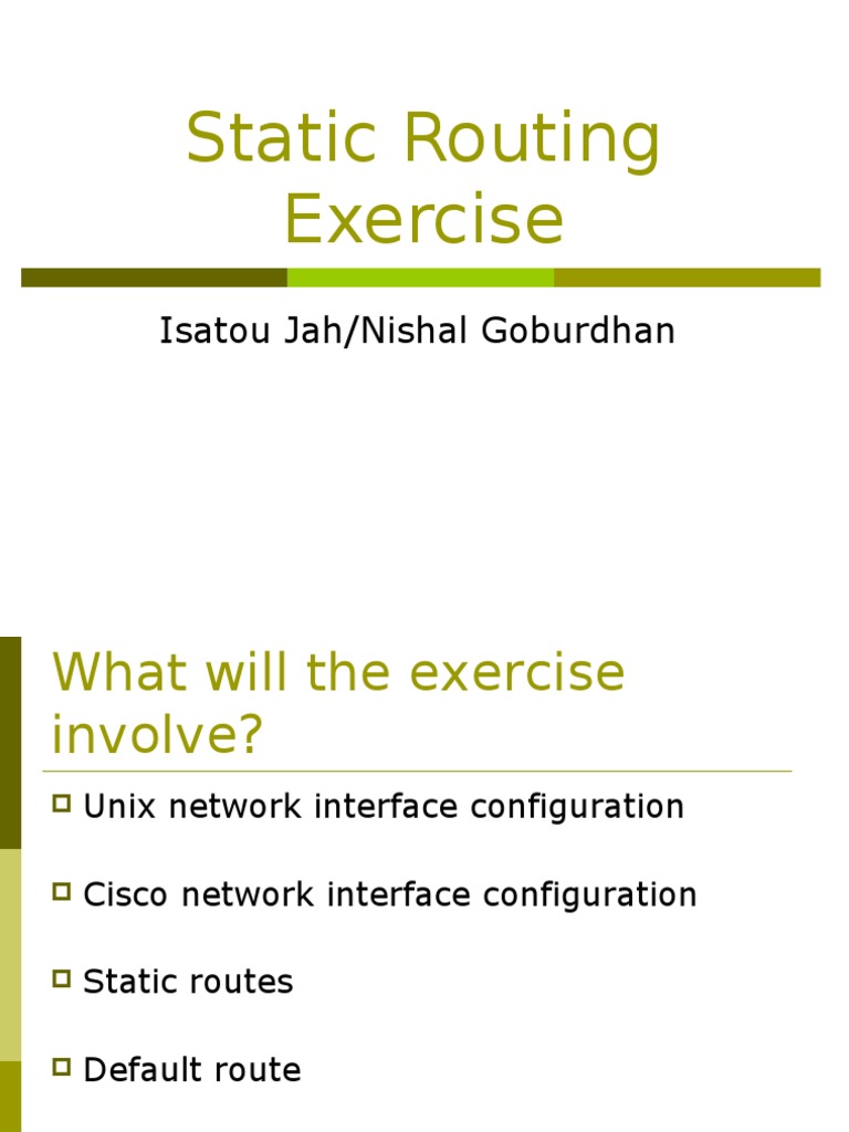 Static Routing Exercise | PDF | Router (Computing) | Routing