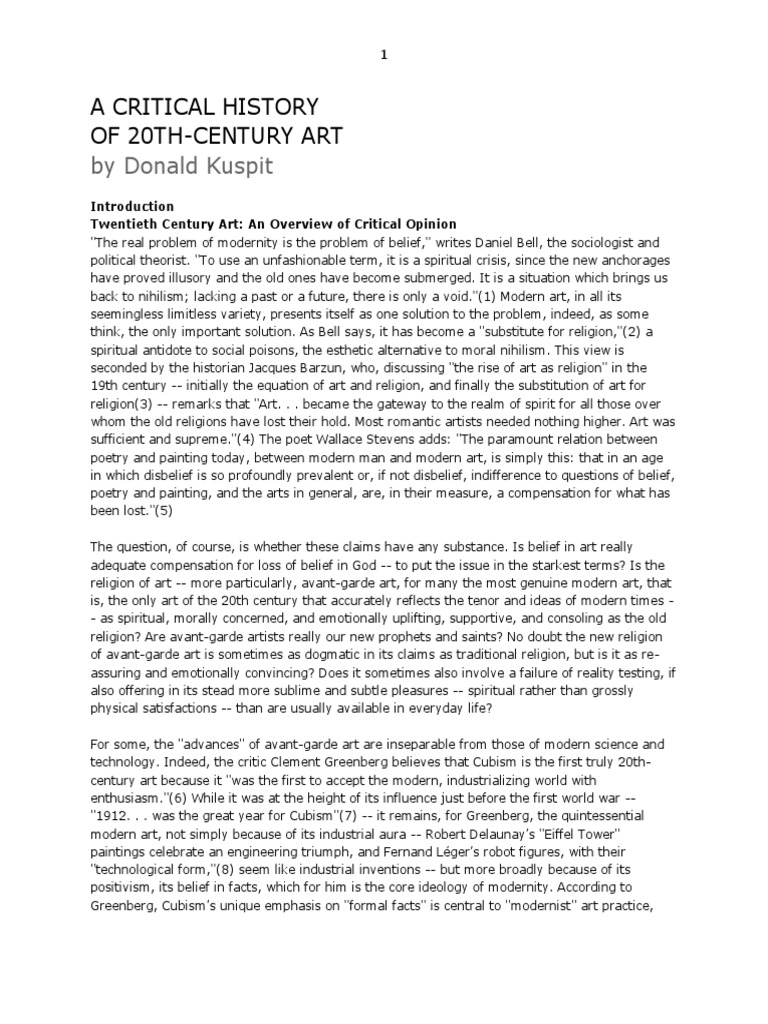 A Critical History by Donald Kuspit | PDF | Cubism | Avant Garde