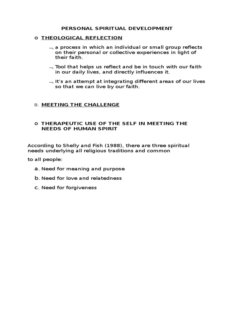 Personal Spiritual Development | PDF | Spirituality | Love