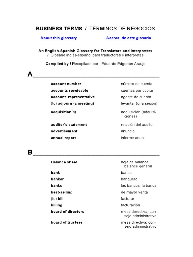 Business Terms | PDF
