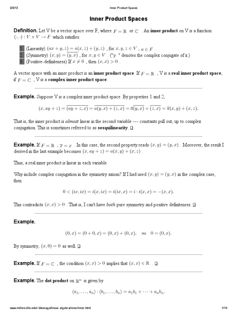Inner Product Spaces | PDF | Basis (Linear Algebra) | Matrix (Mathematics)
