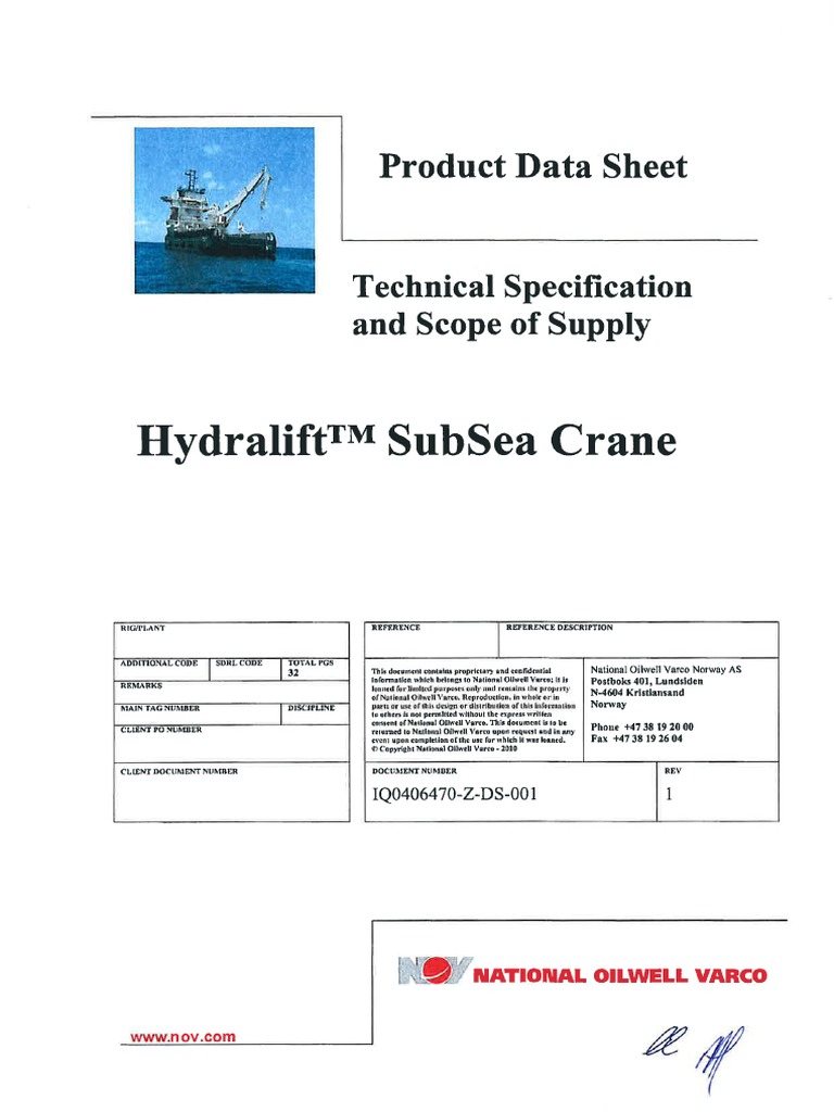 250t NOV Crane Spec | PDF