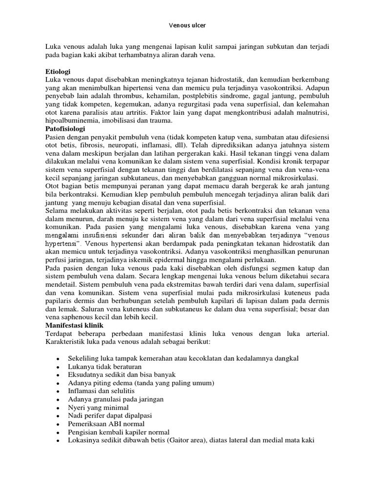 Venous Ulcer | PDF