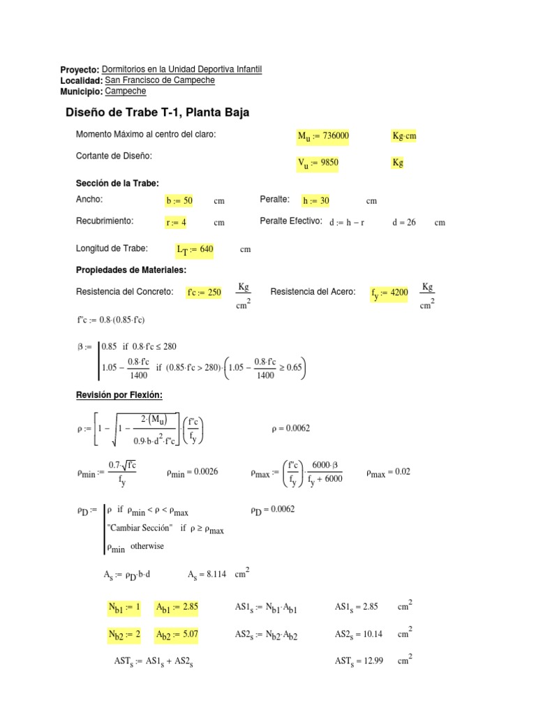 Mathcad - Diseño Trabe 1 | PDF | Building Engineering | Structural ...