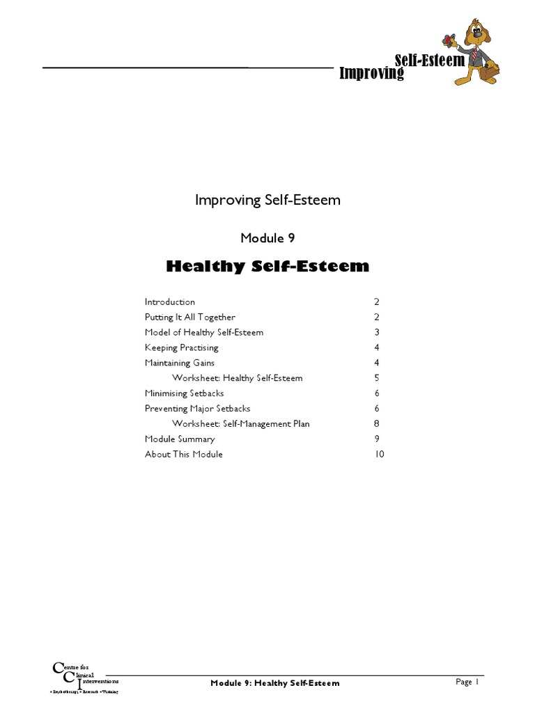 Healthy Self-Esteem Strategies Guide | PDF | Cognitive Behavioral ...