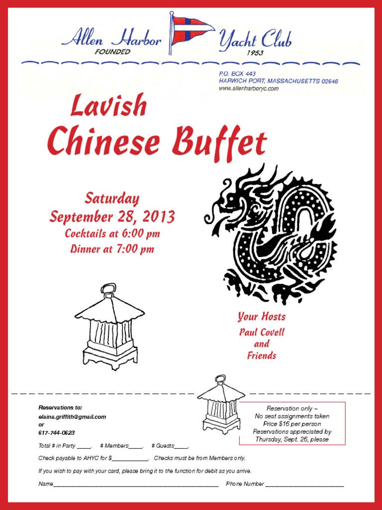 Chinese Buffet Dinner | PDF | Sports & Recreation