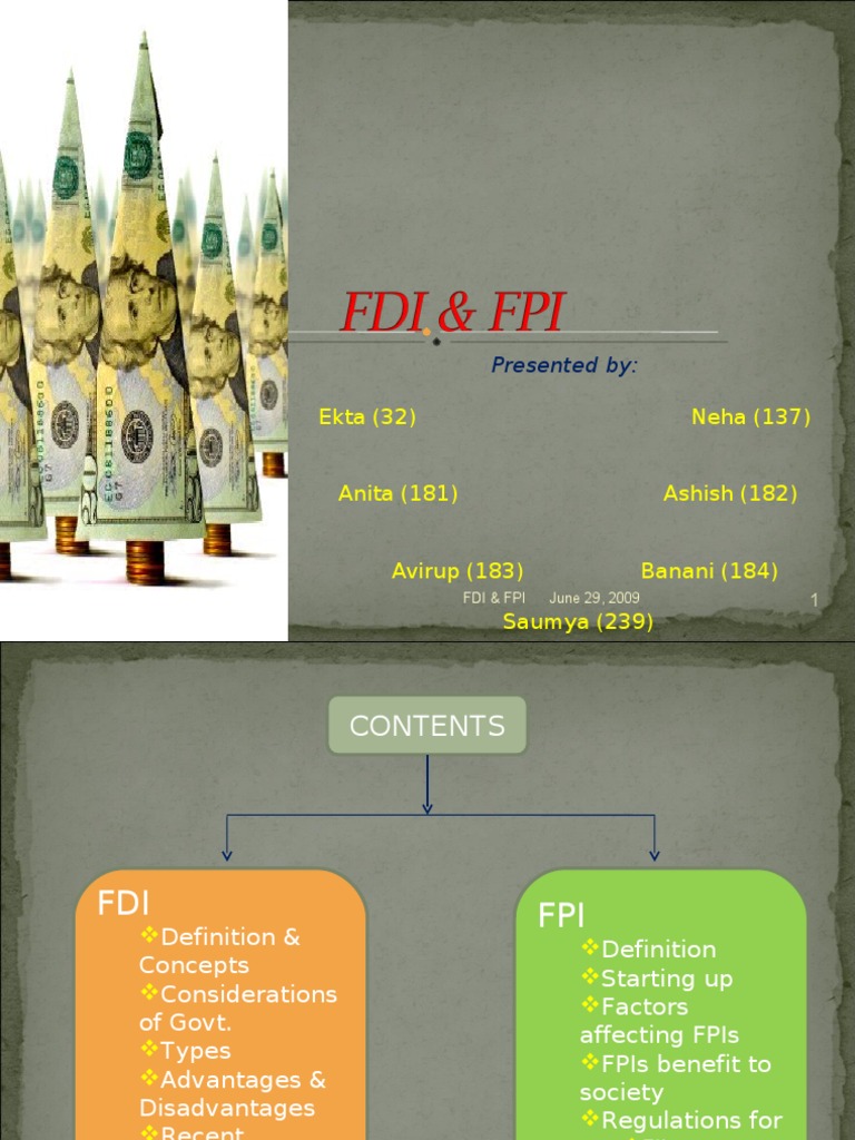 FDI & FPI | Foreign Direct Investment | Investing