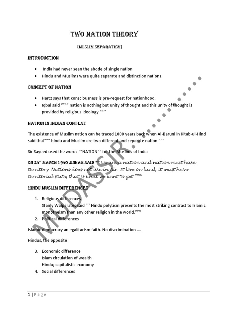 Two Nation Theory | Two Nation Theory | Pakistan Movement
