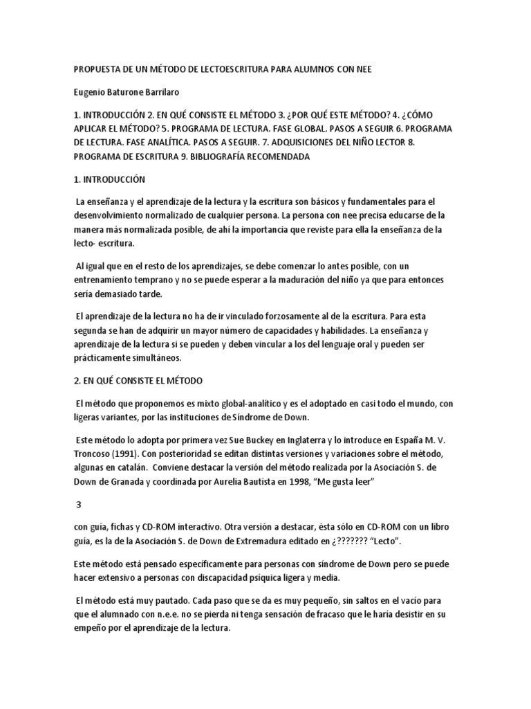 Propuesta de un método mixto global-analítico para la enseñanza de la ...