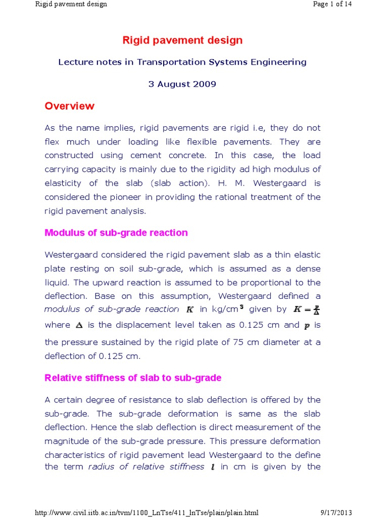Rigid - Pavement Design by IIT | PDF