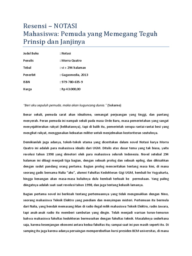 Resensi NOTASI | PDF | Ilmu Sosial