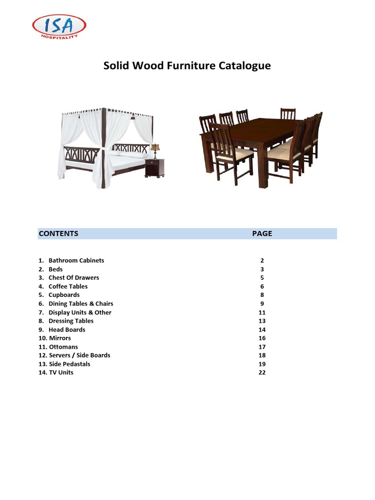 Solid Wood Furniture Catalogue | PDF | Bookcase | Wood