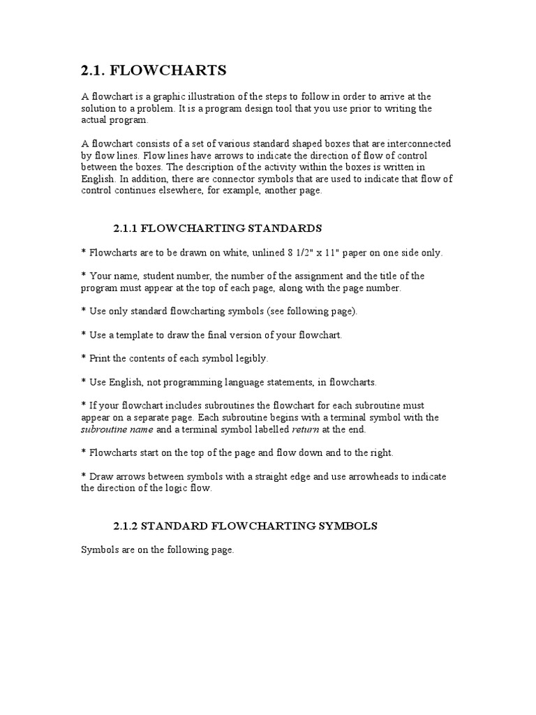 2.1. Flowcharts: 2.1.1 Flowcharting Standards | PDF | Learning Styles ...
