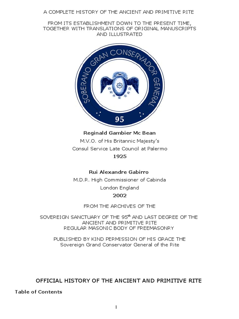 A Complete History of The Ancient and Primitive Rite | PDF ...