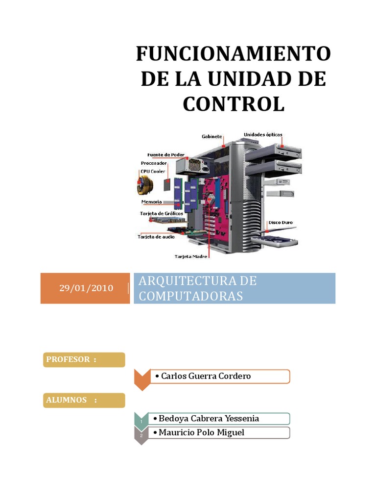 Funcionamiento de La Unidad de Control | Unidad Central de ...