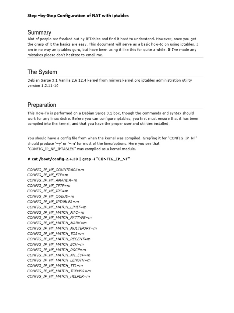 Configuration of NAT With Iptablesep Configuration of NAT With Iptables ...