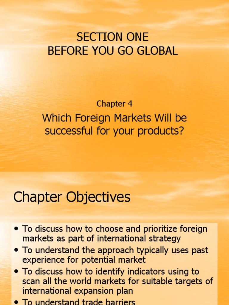 Global Entrepreneur Chapter 4 | PDF | Non Tariff Barriers To Trade | Tariff