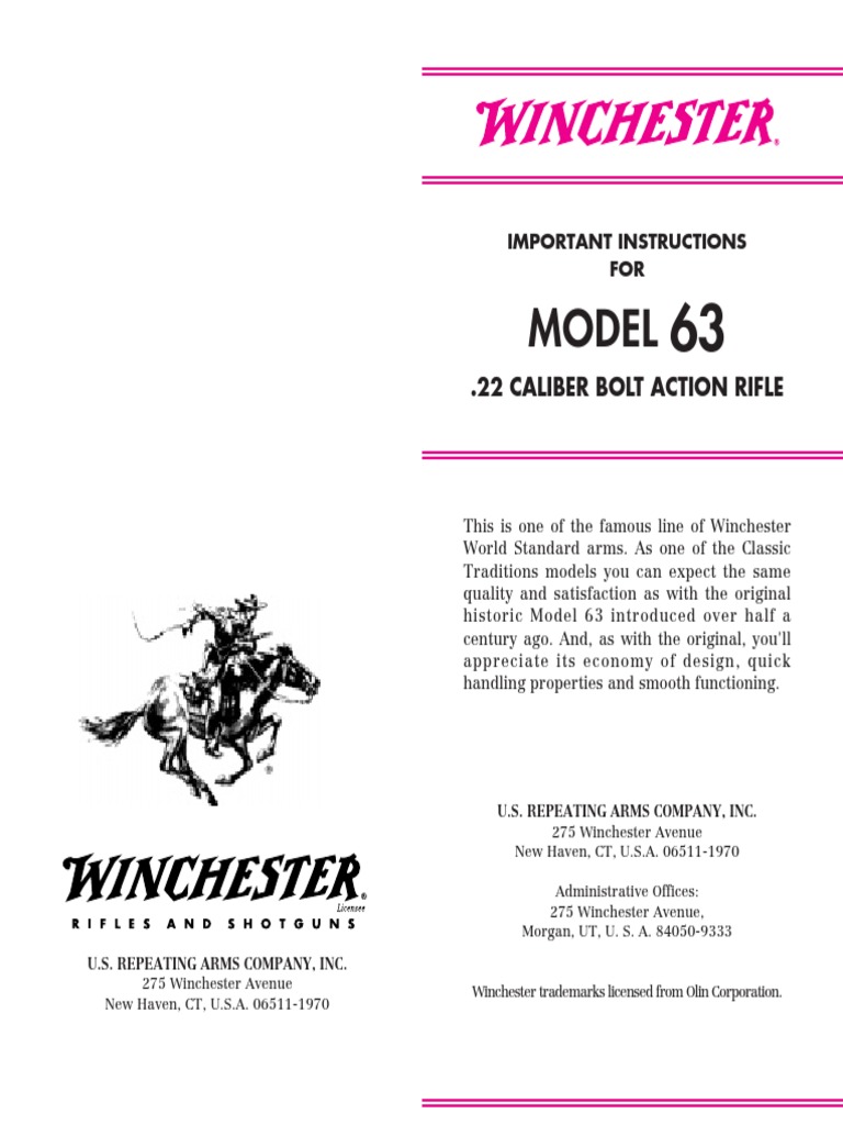 Winchester Model 63 22 Caliber Bolt Action Rifle | PDF | History