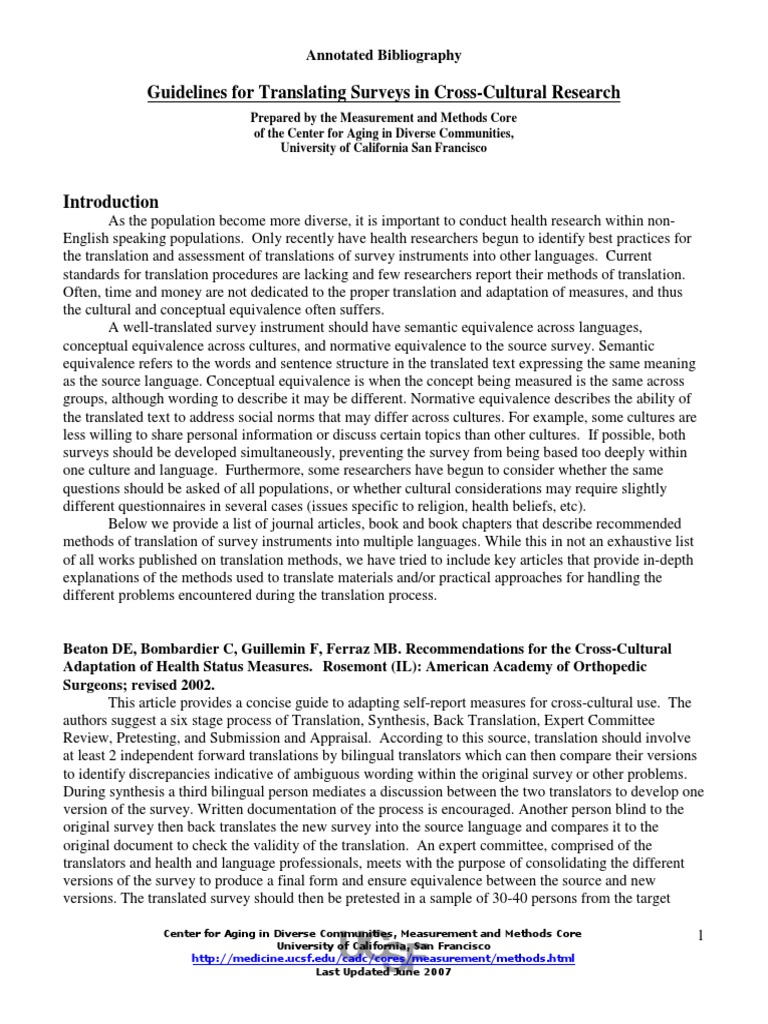 Translation Guide | PDF | Survey Methodology | Translations