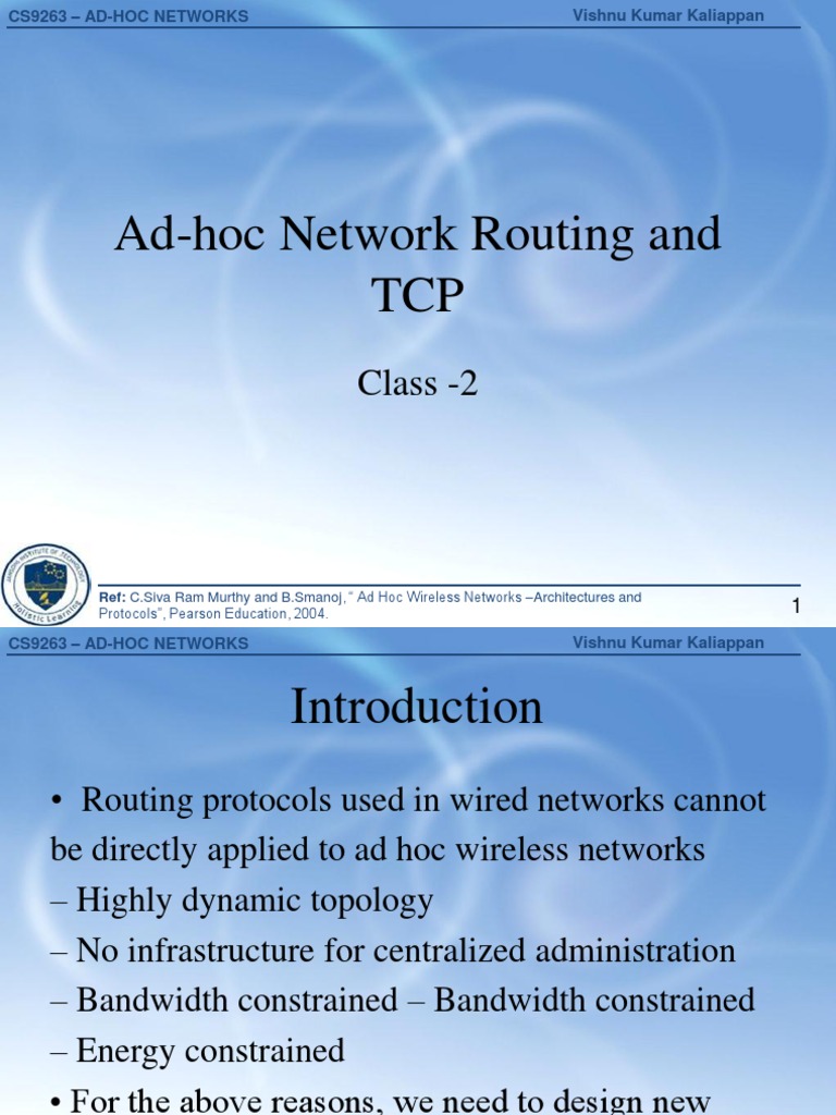 Adhoc Unit2 Routing Protocol Adhoc Wireless V6 Vishnu Pdf Wireless Ad Hoc Network Routing