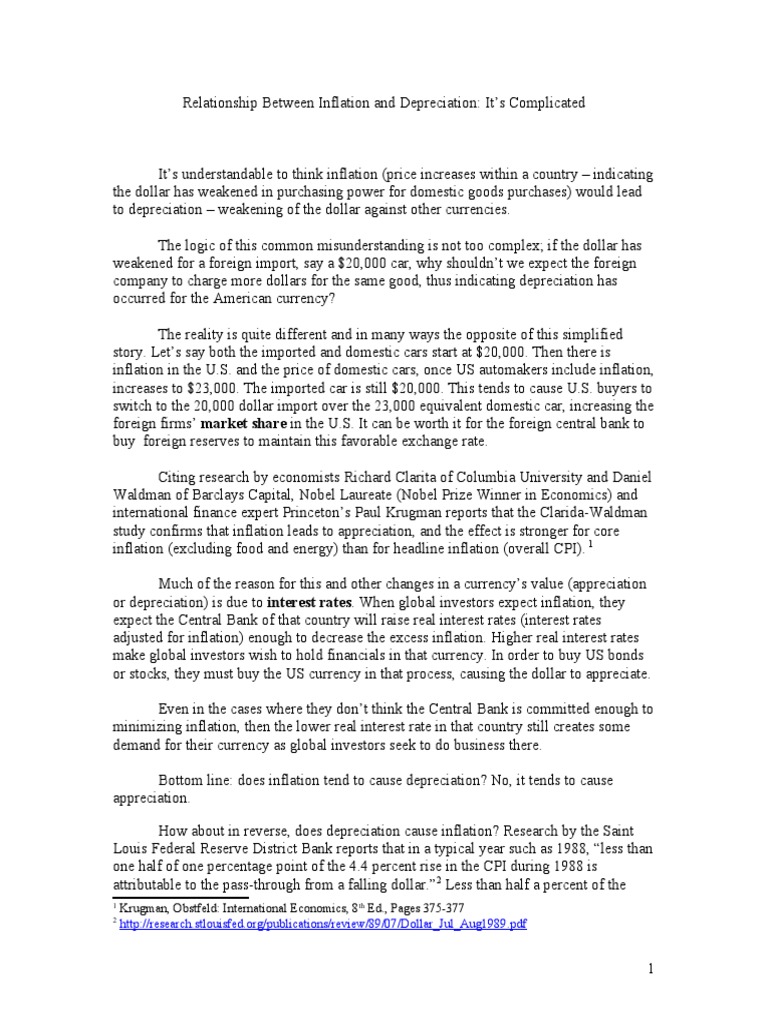 Relationship Between Inflation | PDF | Currency Appreciation And ...