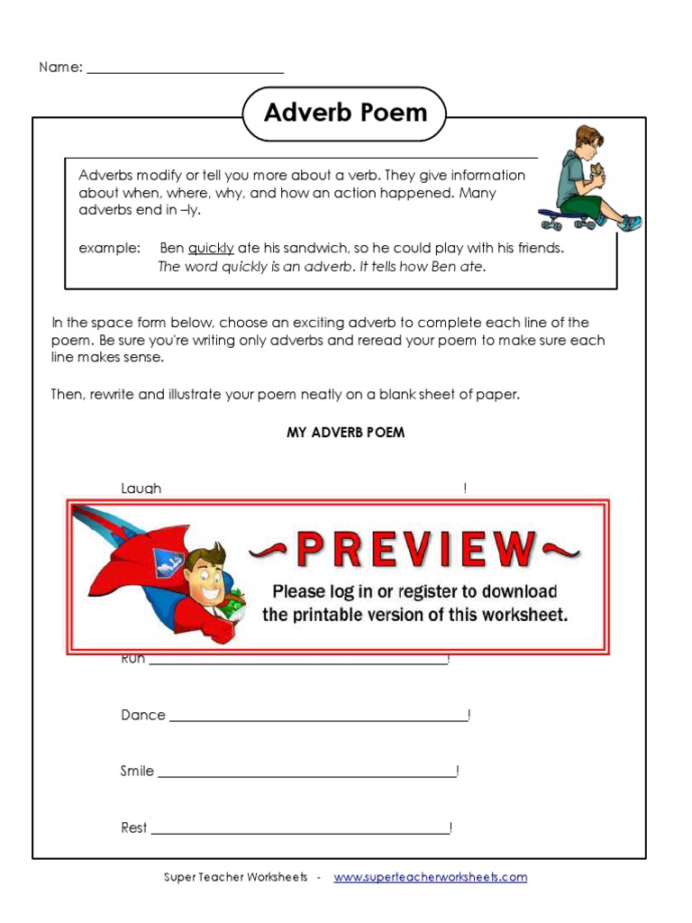 Adverb Poem | PDF | Adverb