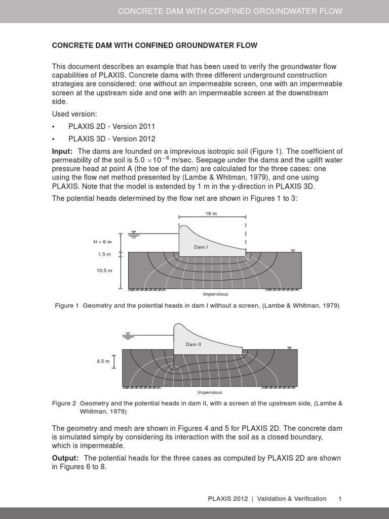 Concrete Dam With Confined Groundwater Flow. | PDF | Dam | Permeability ...