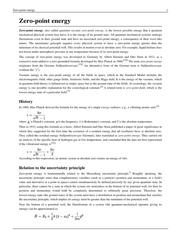 Zero Point Energy | PDF | Uncertainty Principle | Field (Physics)