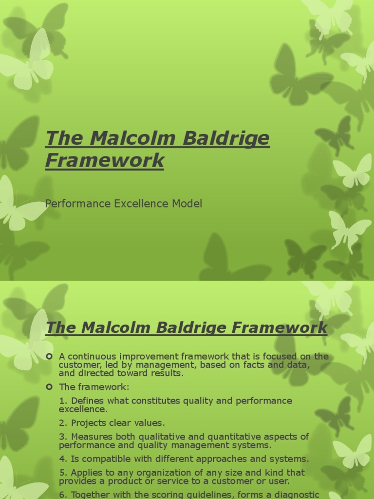 Malcolm Baldrige Performance Excellence Model | PDF | Innovation ...
