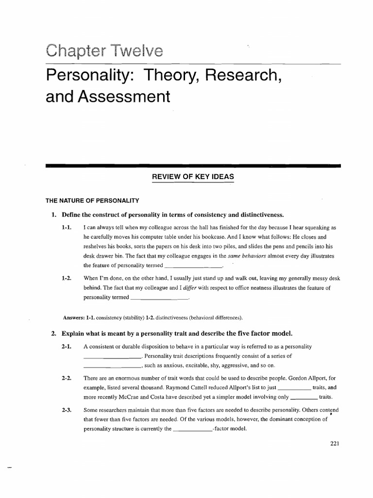 Chapter 12 - Personality | PDF | Id | Personality Psychology
