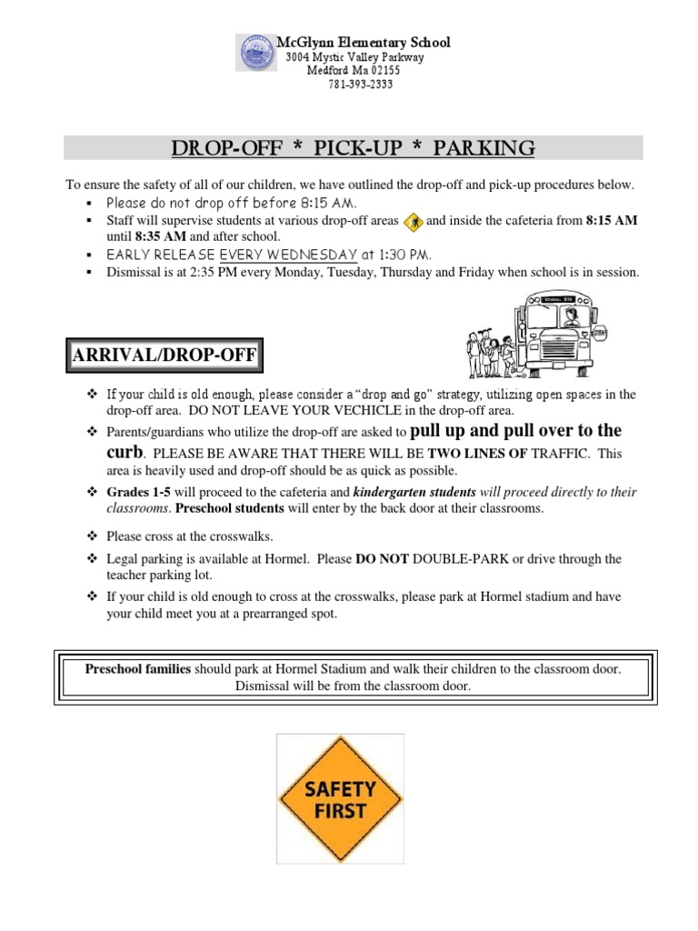 McGlynn Elementary Arrival and Drop Off Procedure | PDF