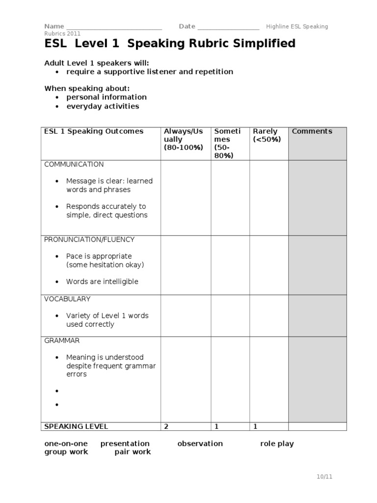 Speaking Rubric Esl Worksheet By Magaly 108 - vrogue.co Speaking Rubric Esl Worksheet By Magaly 108 - vrogue.co