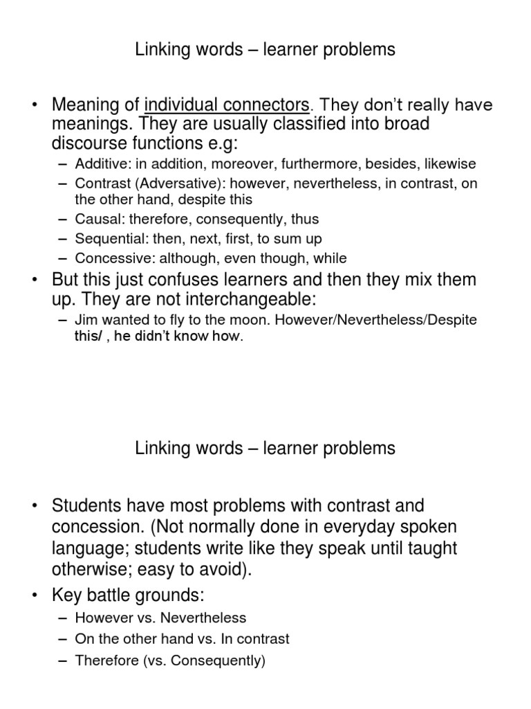 Understanding Linking Words in Writing | PDF | Argument | English Language