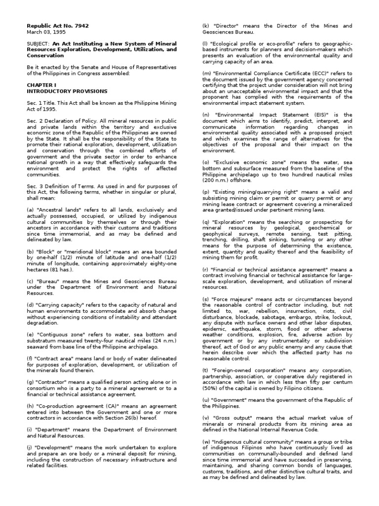 RA 7942 Plus Cases | PDF | Mining | Rock (Geology)