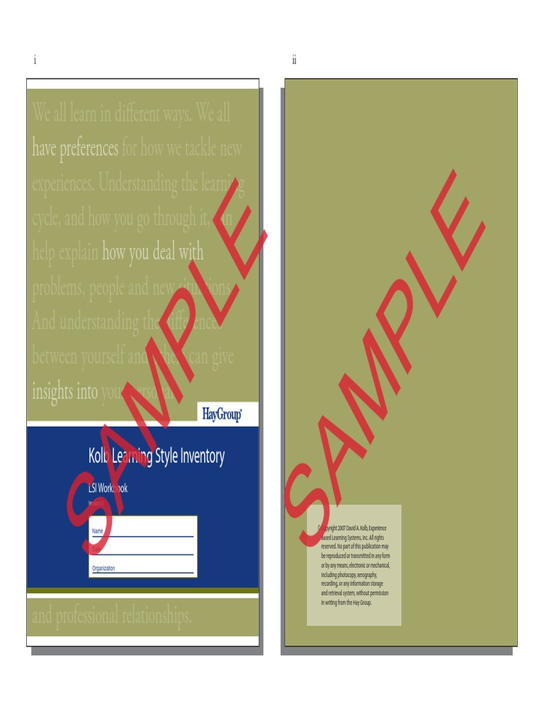 LSI Sample | PDF | Learning Styles | Conceptual Model