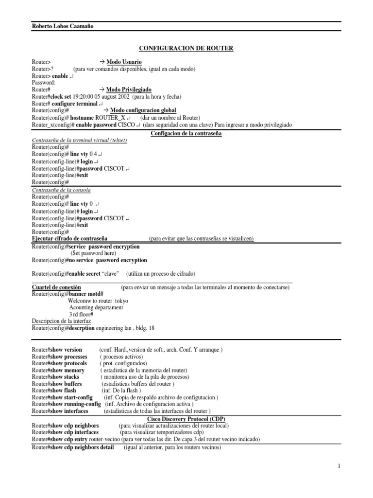 Configuracion de Router Ust | PDF | Enrutador (Computación) | Dirección IP