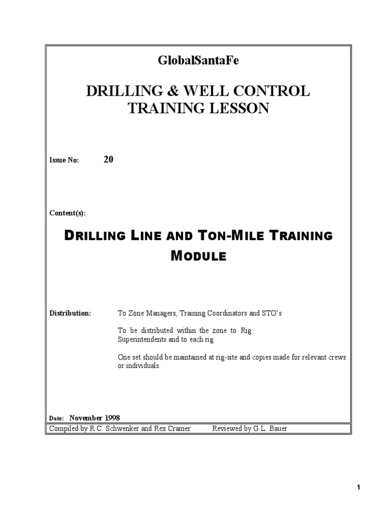 Drilling Line and Ton-Mile Training Module | PDF | Rope | Wire