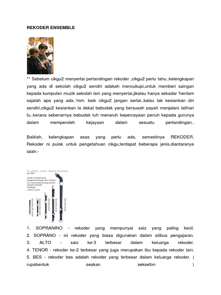 Rekoder Ensemble | PDF