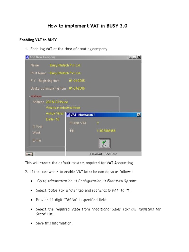 How To Implement VAT in Busy | PDF | Business | Finance & Money Management