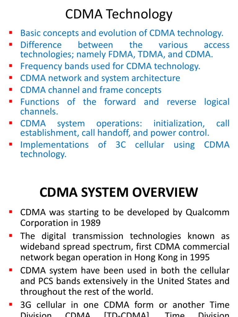 CDMA Technology Overview & Evolution | PDF | Computer Network ...