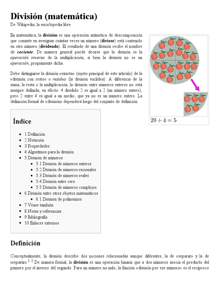 División (matemática) | División (Matemáticas) | Matemáticas discretas