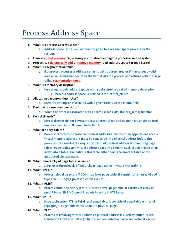 Process Address Space | PDF