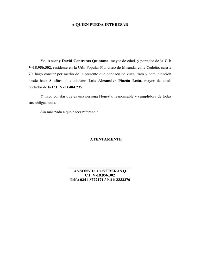 A Quien Pueda Interesar | PDF | Ciencias sociales | Derecho