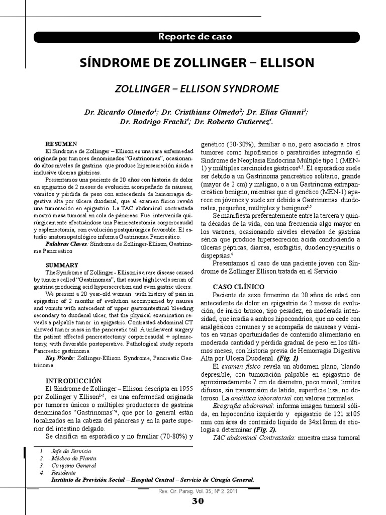 Zollinger - Ellison Syndrome | PDF | Páncreas | Especialidades Medicas