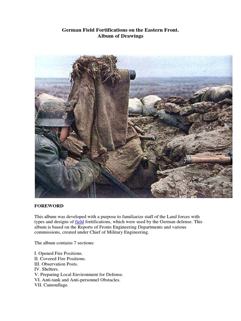 German Eastern Front Field Fortifications | PDF | Trench Warfare ...