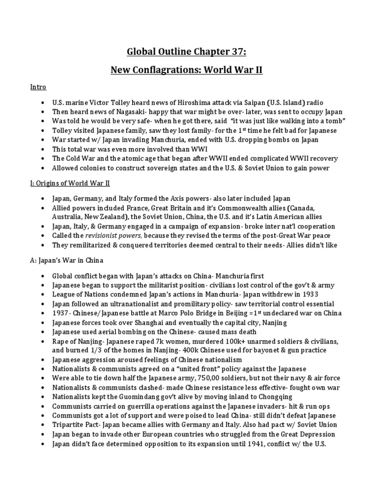 WWII Overview: Key Events & Players | PDF | World War II | Allies Of ...