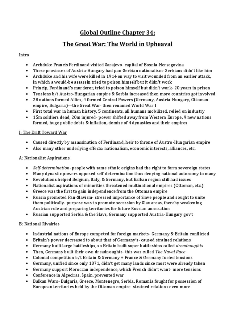 Causes and Impact of World War I | PDF | German Empire | Central Powers